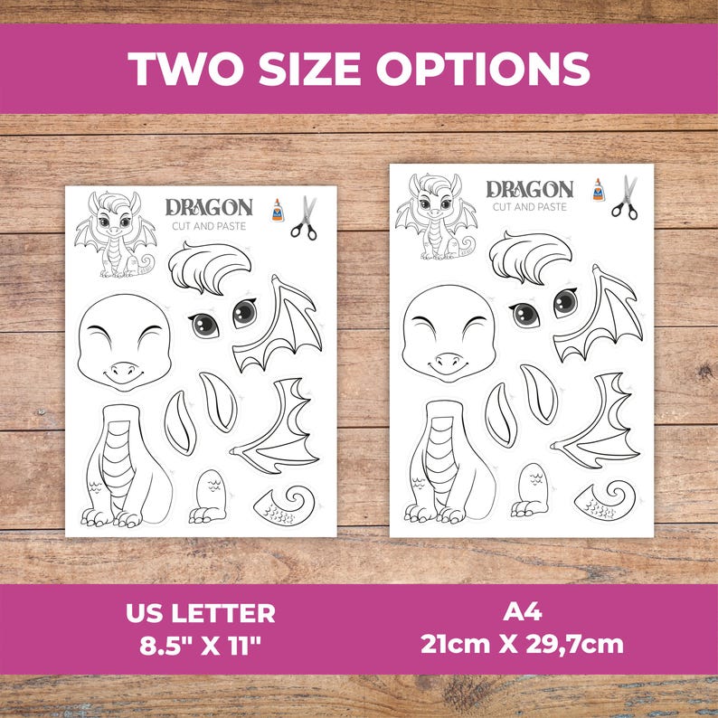 Create Your Own Fun Dragon! Cut-and-paste and Color Craft Activity, Fun ...
