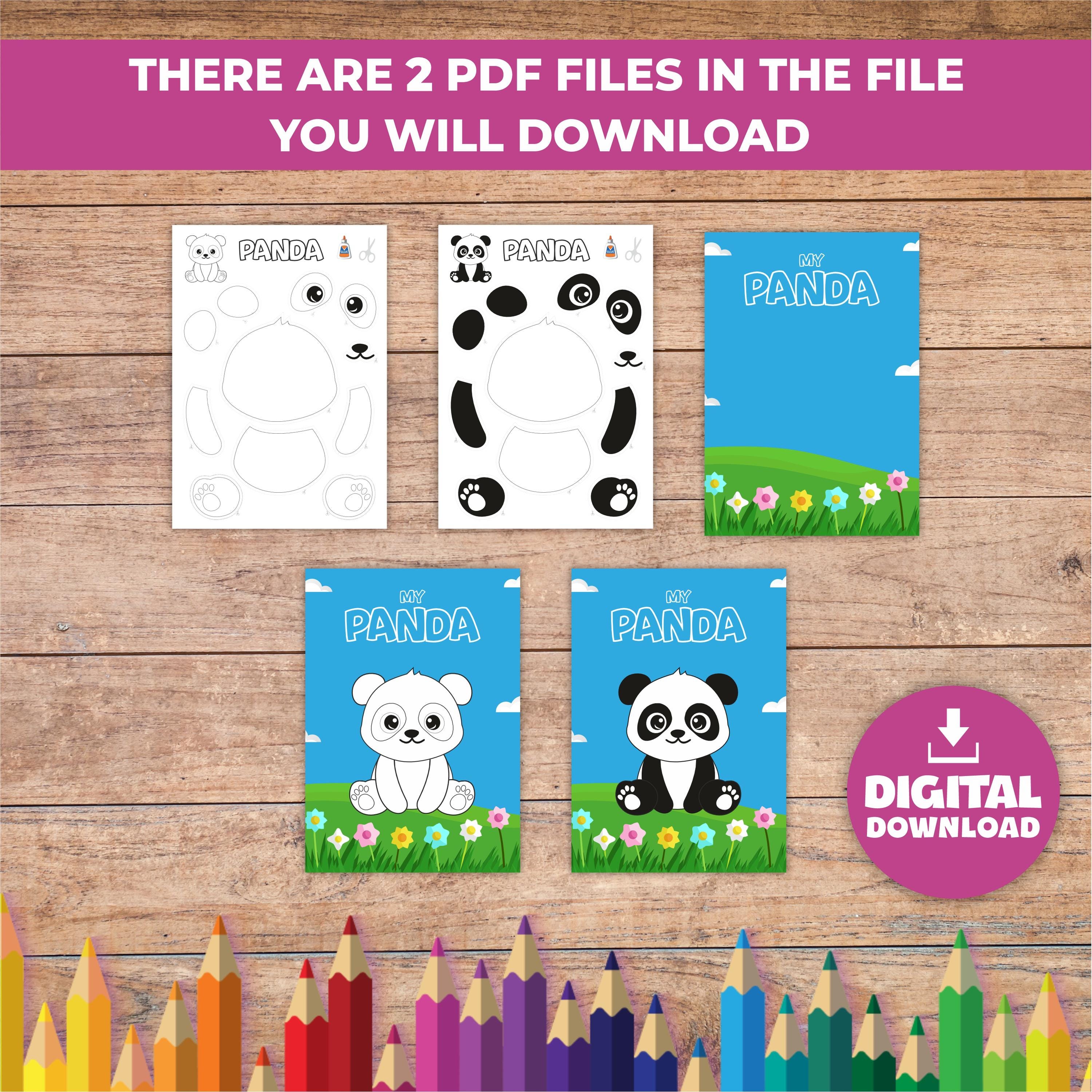 Panda Cut and Paste Craft, Paper Panda Decorations, Printable Activity ...