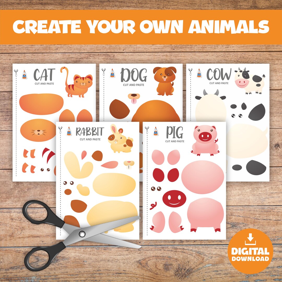 Create Your Own Zoo, Cut and Paste, Create Your Own Animal, Bring Cute ...