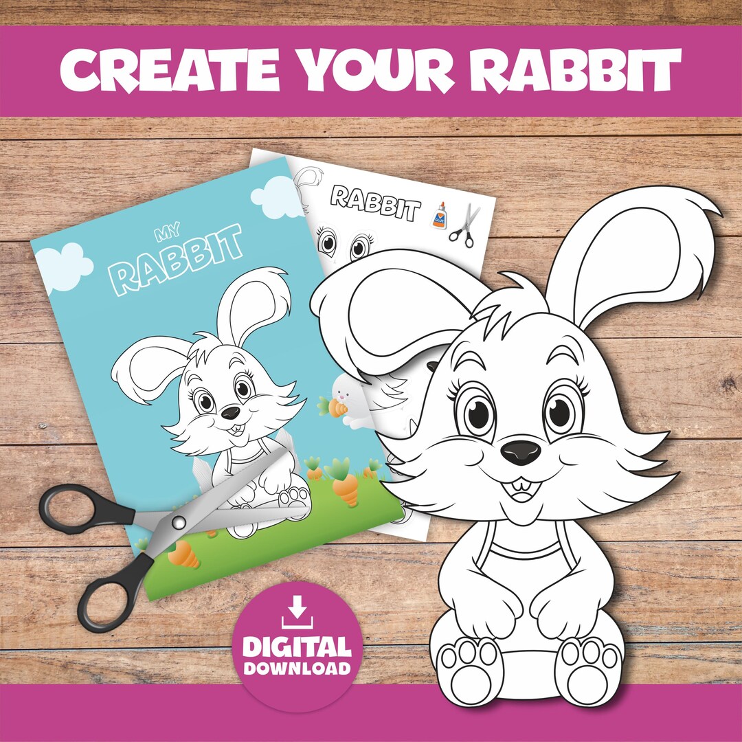Create Your Own Fun Cut and Paste Rabbit!, Cut and Paste Craft Activity ...