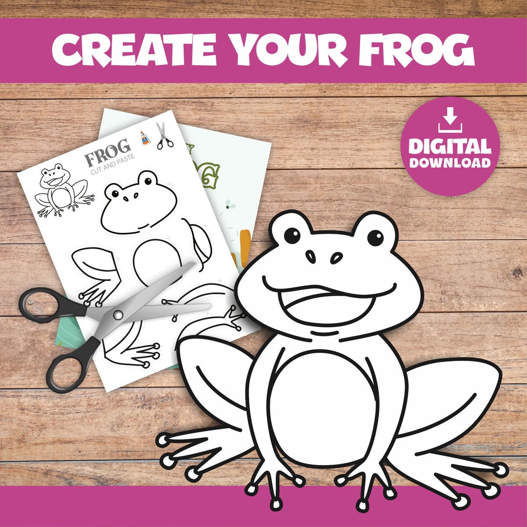 Create Your Own Fun Frog! Cut-and-paste and Color Craft Activity, Fun ...