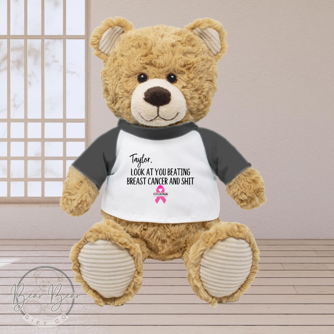 Custom Color Ribbon Cancer Teddy Bear Gift, Personalized Chemo Patient ...