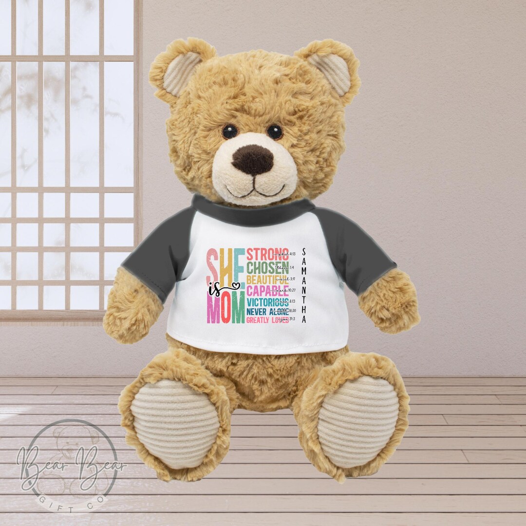 Custom Christian Mom Teddy Bear Gift, Bible Verse Teddy Bear With T ...