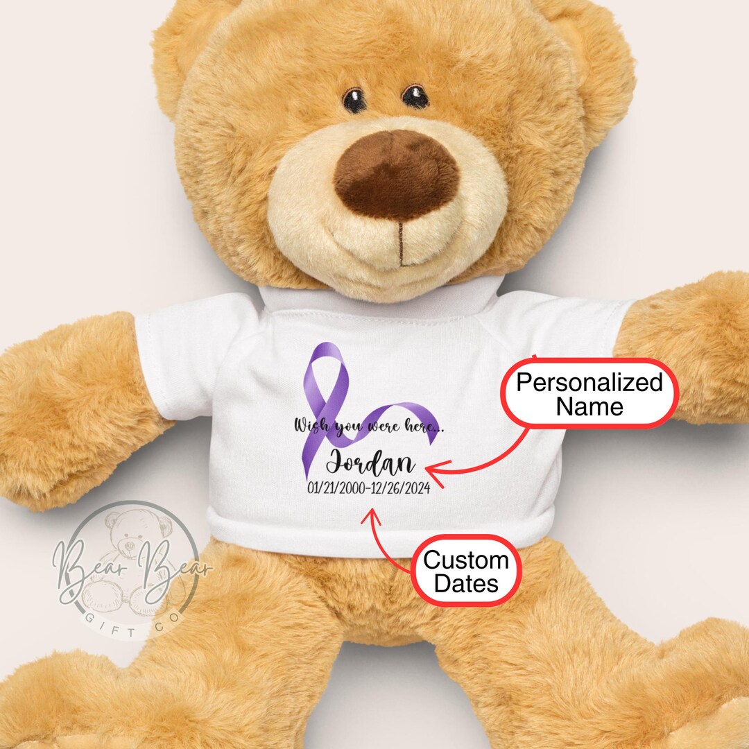 Custom Overdose Awareness Ribbon Memorial Teddy Bear Gift, Overdose ...