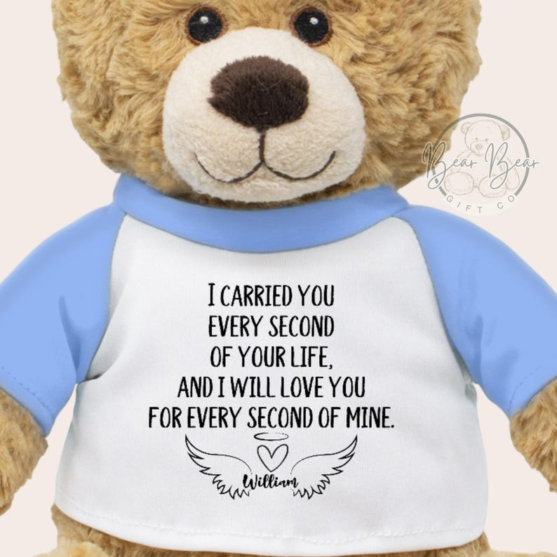 Custom Miscarriage Memorial Teddy Bear Gift, Personalized Name Plush ...