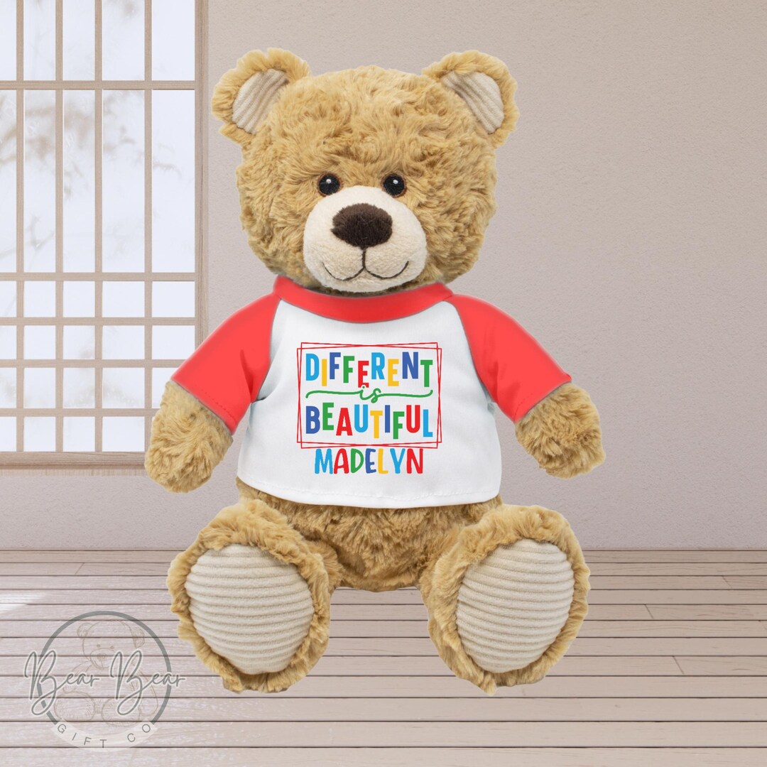 Personalized Autism Teddy Bear Gift, Custom Different is Beautiful ...