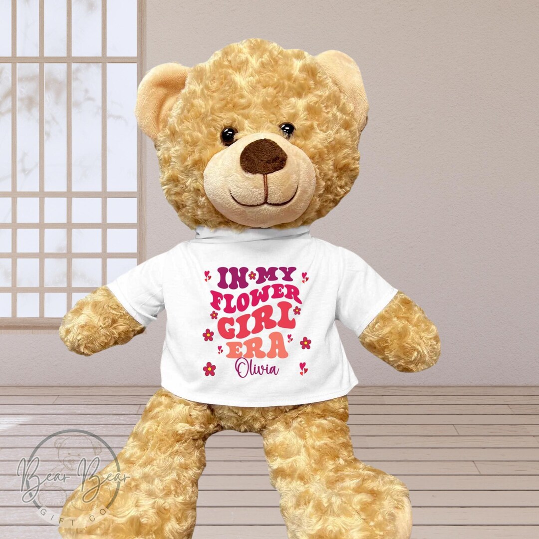 Custom Flower Girl Proposal Teddy Bear Plushie Gift, Personalized ...
