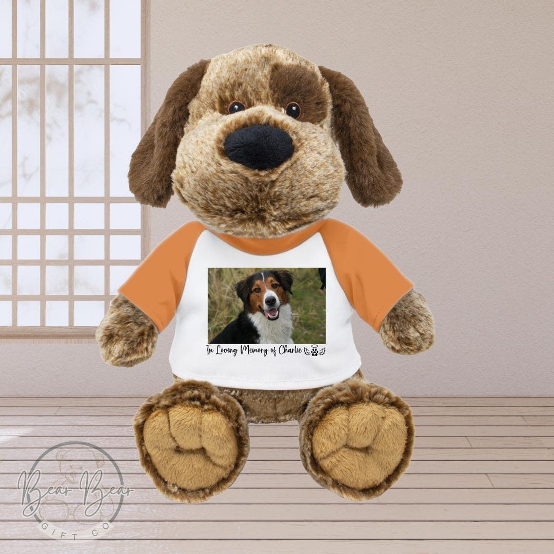 Custom Photo Pet Memorial Dog Plushie Gift, Personalized Message Plush ...