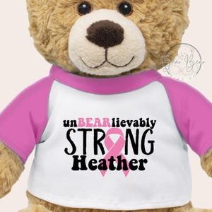 Personalized Pink Ribbon Breast Cancer Awareness Teddy Bear Gift ...