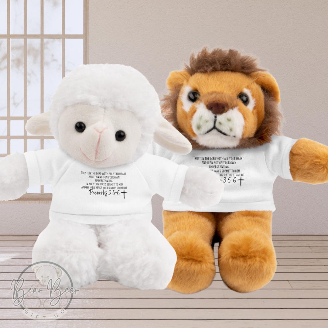 Custom Christian Bible Verse Lion or Lamb Plush Gift, Scripture Plushie ...