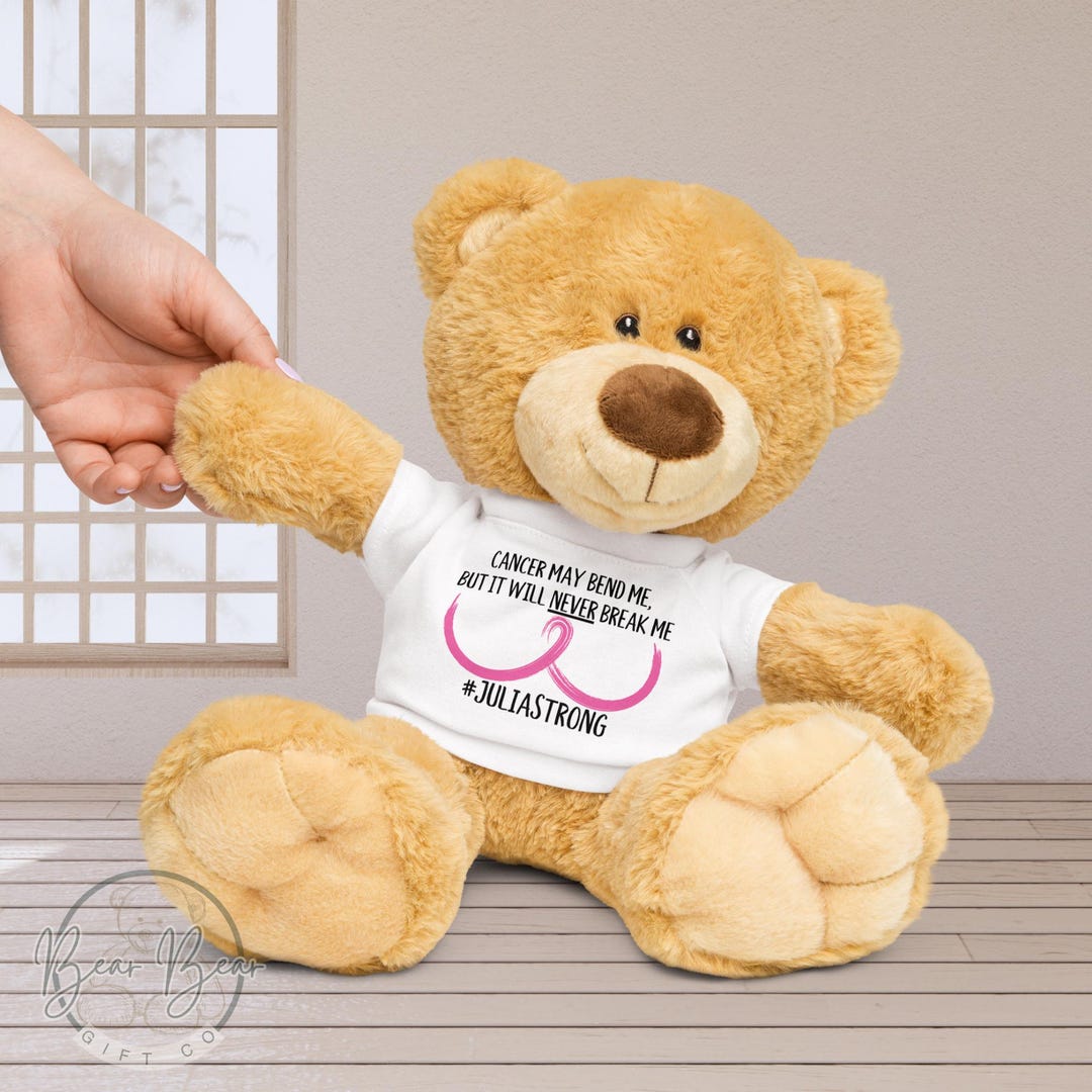 Custom Breast Cancer Teddy Bear Gift, Personalized Chemo Patient Teddy ...