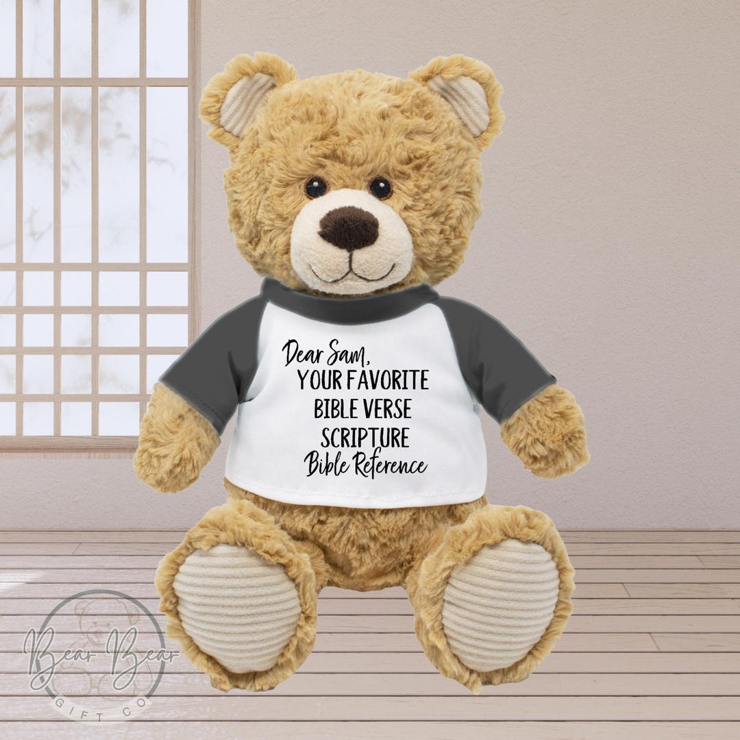Custom Bible Verse Prayer Bear Gift, Favorite Bible Verse Scripture ...