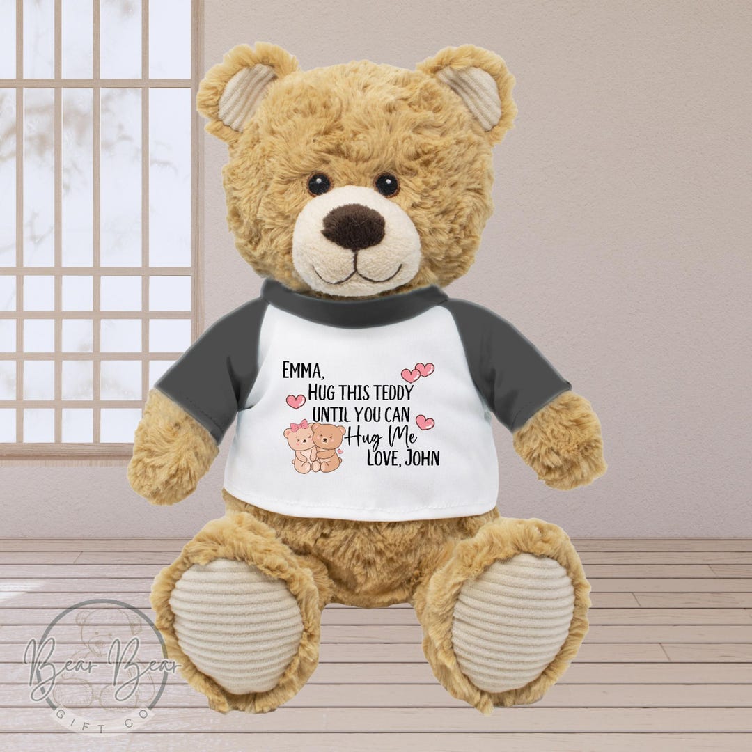 Custom Long Distance Relationship Teddy Bear Gift, Hug Me Comfort Plush ...