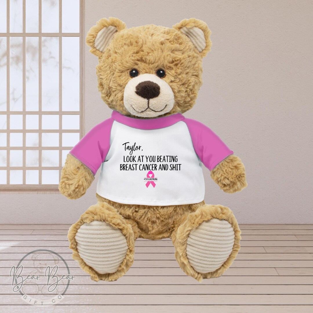 Custom Color Ribbon Cancer Teddy Bear Gift, Personalized Chemo Patient ...