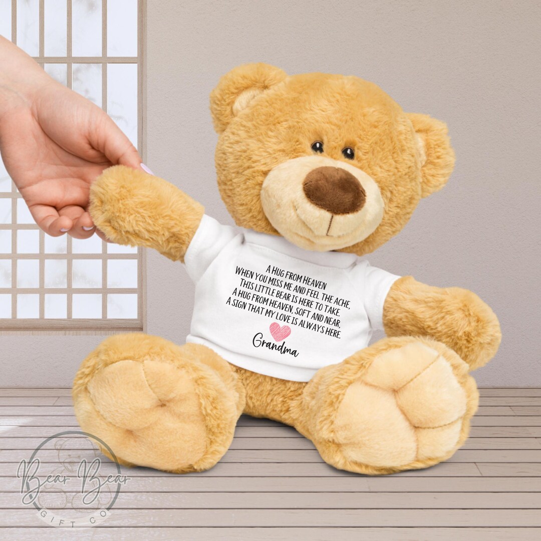 A Hug From Heaven Memorial Teddy Bear Gift, Personalized Plush Bear ...