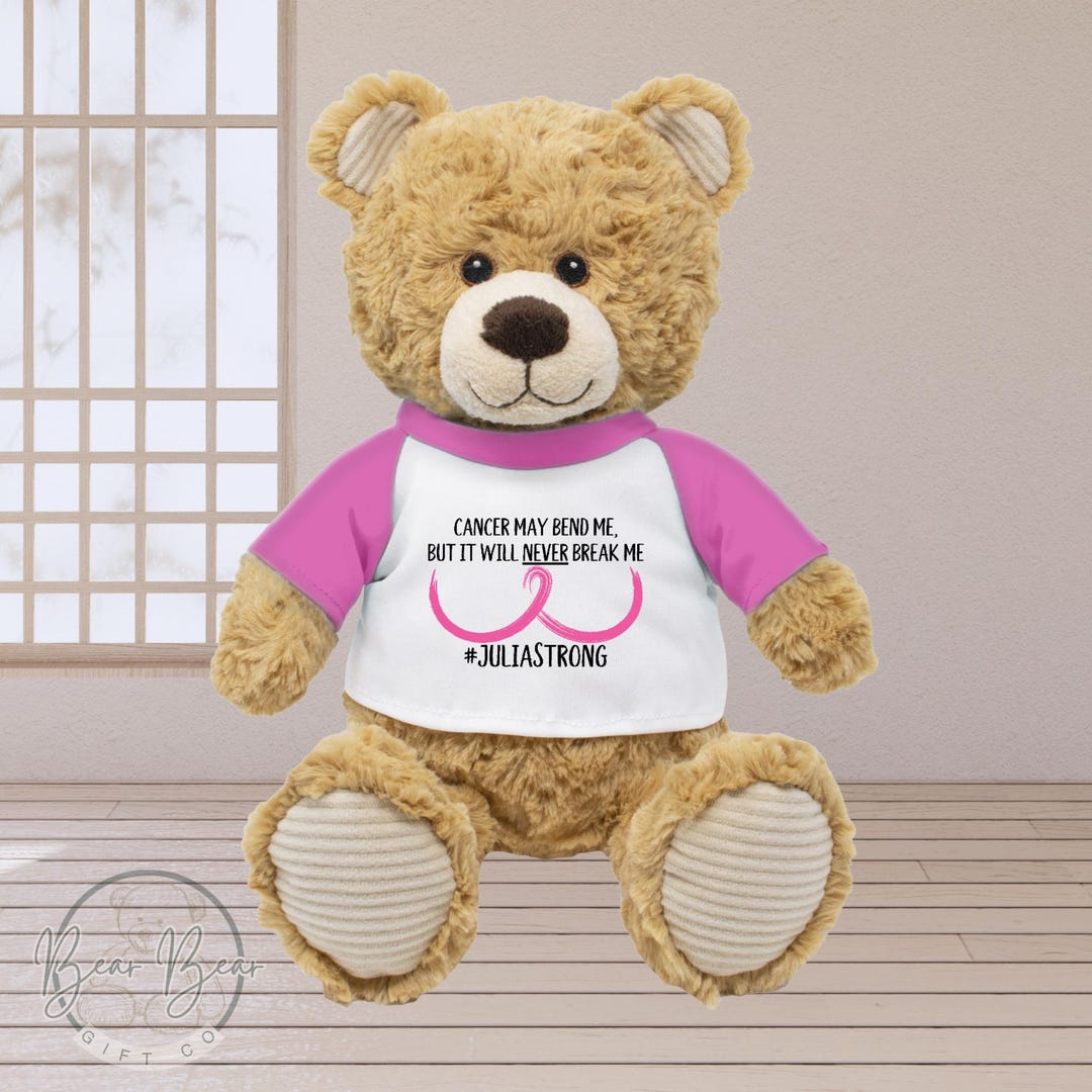 Personalized Breast Cancer Teddy Bear Gift, Custom Chemo Patient Puppy ...