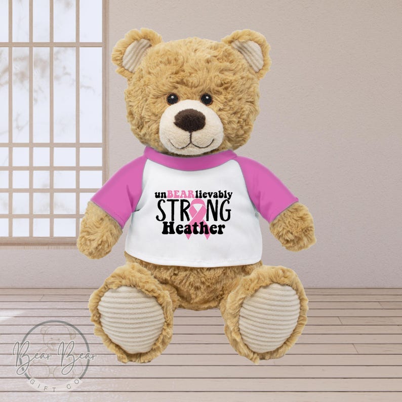Personalized Pink Ribbon Breast Cancer Awareness Teddy Bear Gift ...