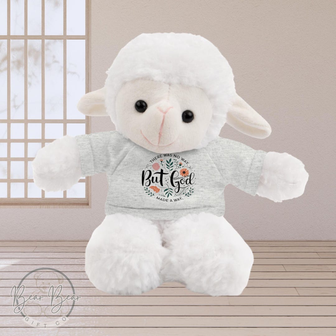 But God Lamb Plush Gift, Matthew 19:26 Bible Verse Comfort Sheep ...