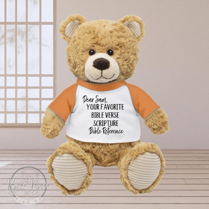 Personalized Name Bible Verse Prayer Bear Gift, Custom Christian Teddy ...