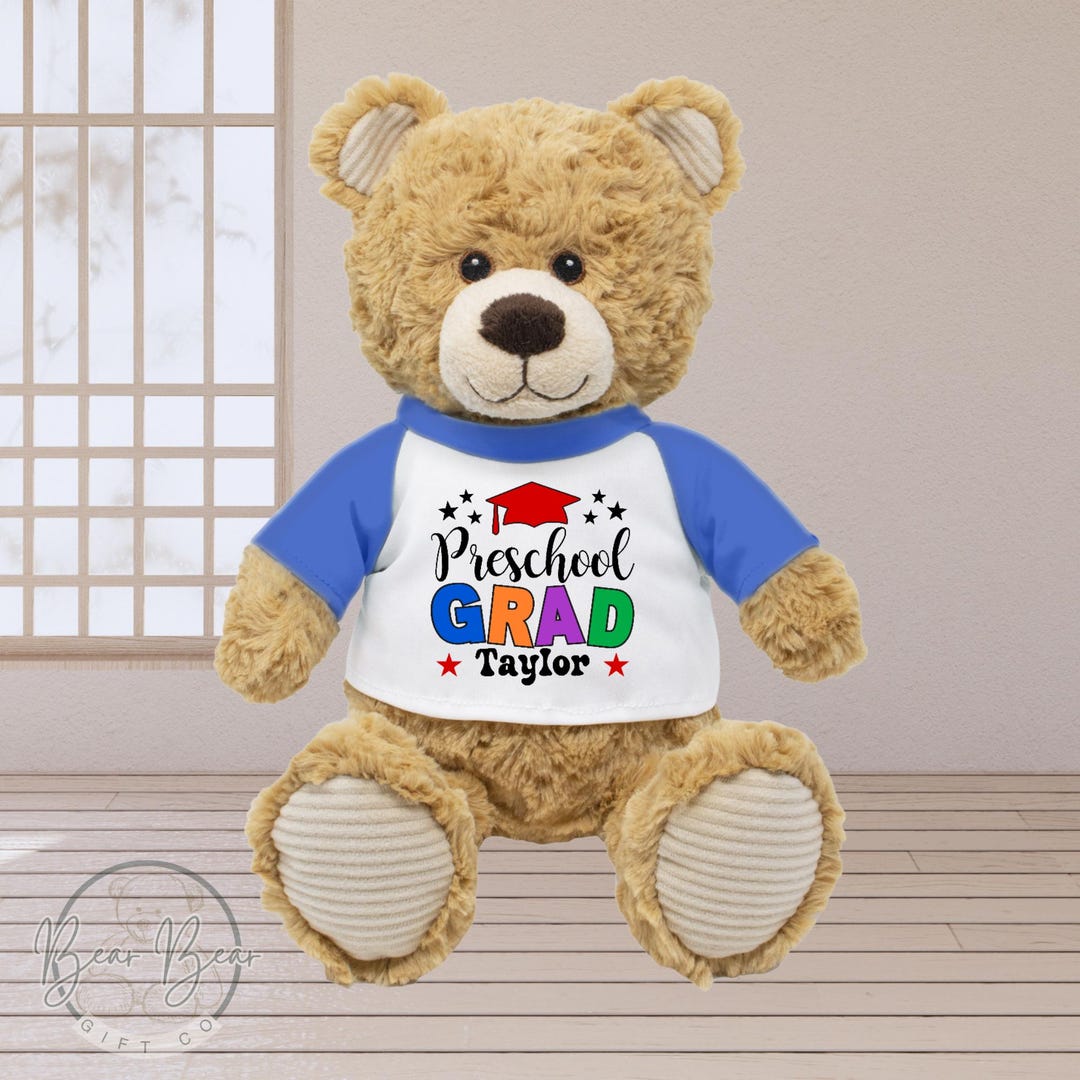 Custom Preschool Graduation Teddy Bear Gift, Personalized Name Puppy ...