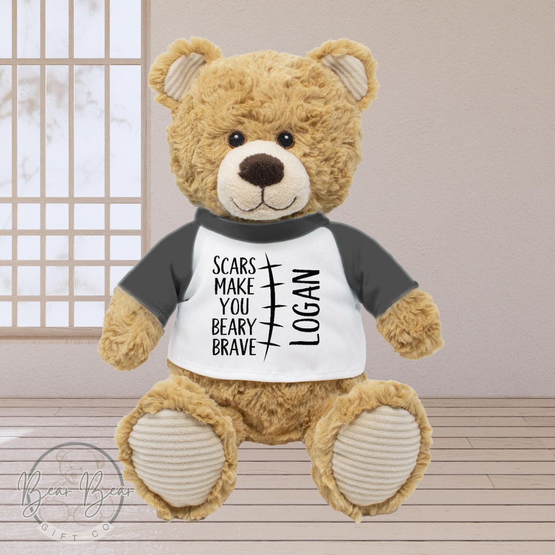 Personalized Surgery Recovery Teddy Bear Plush Gift, Custom Scar Monkey ...