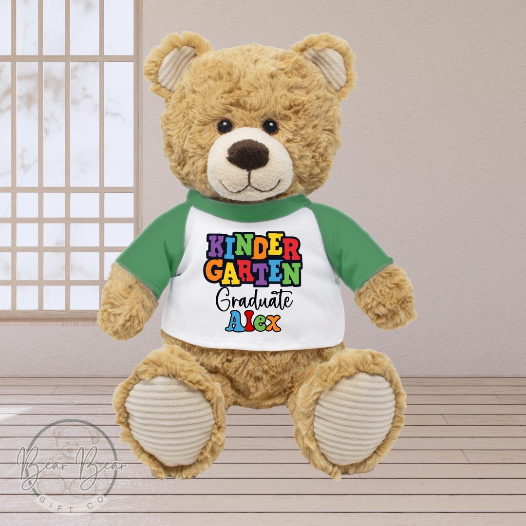 Custom Kindergarten Graduation Teddy Bear Gift, Personalized Name Puppy ...