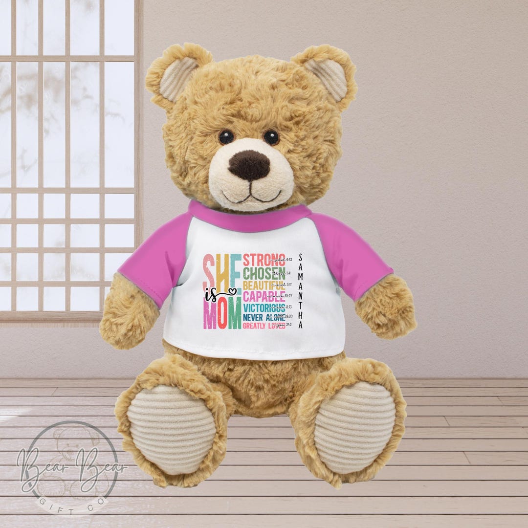 Custom Christian Mom Teddy Bear Gift, Bible Verse Teddy Bear With T ...