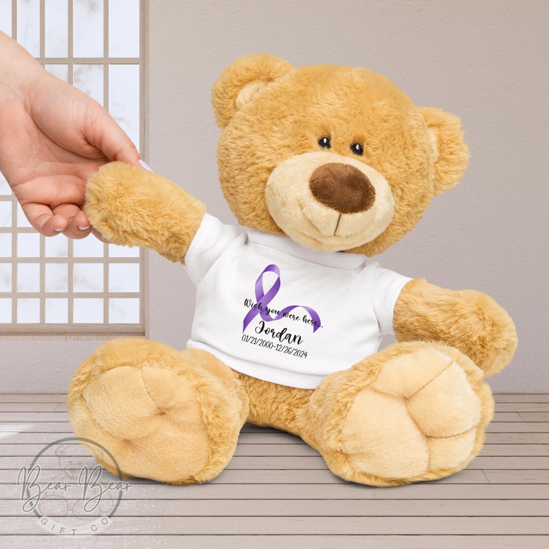 Personalized Overdose Awareness Ribbon Memorial Teddy Bear Gift, Custom ...