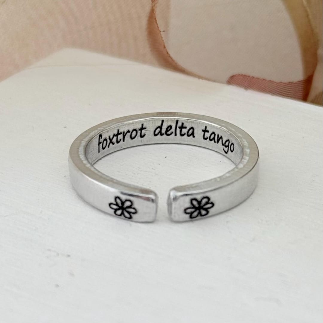 Foxtrot Delta Tango Ring, Anti Trump Jewelry, Silver Ring for ...