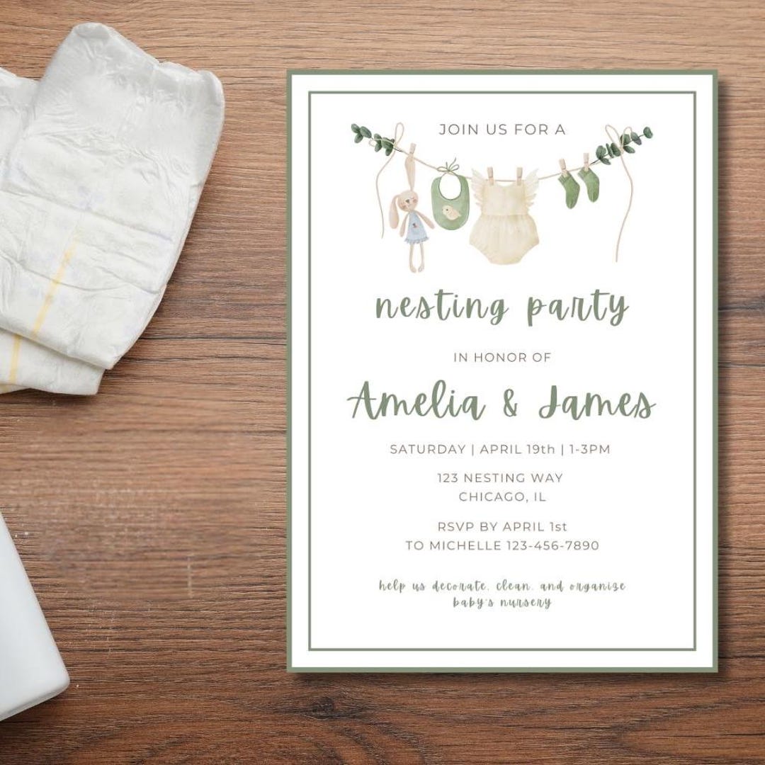 Editable Nesting Party Invitation, Prep the Nest, Baby Shower Invite ...