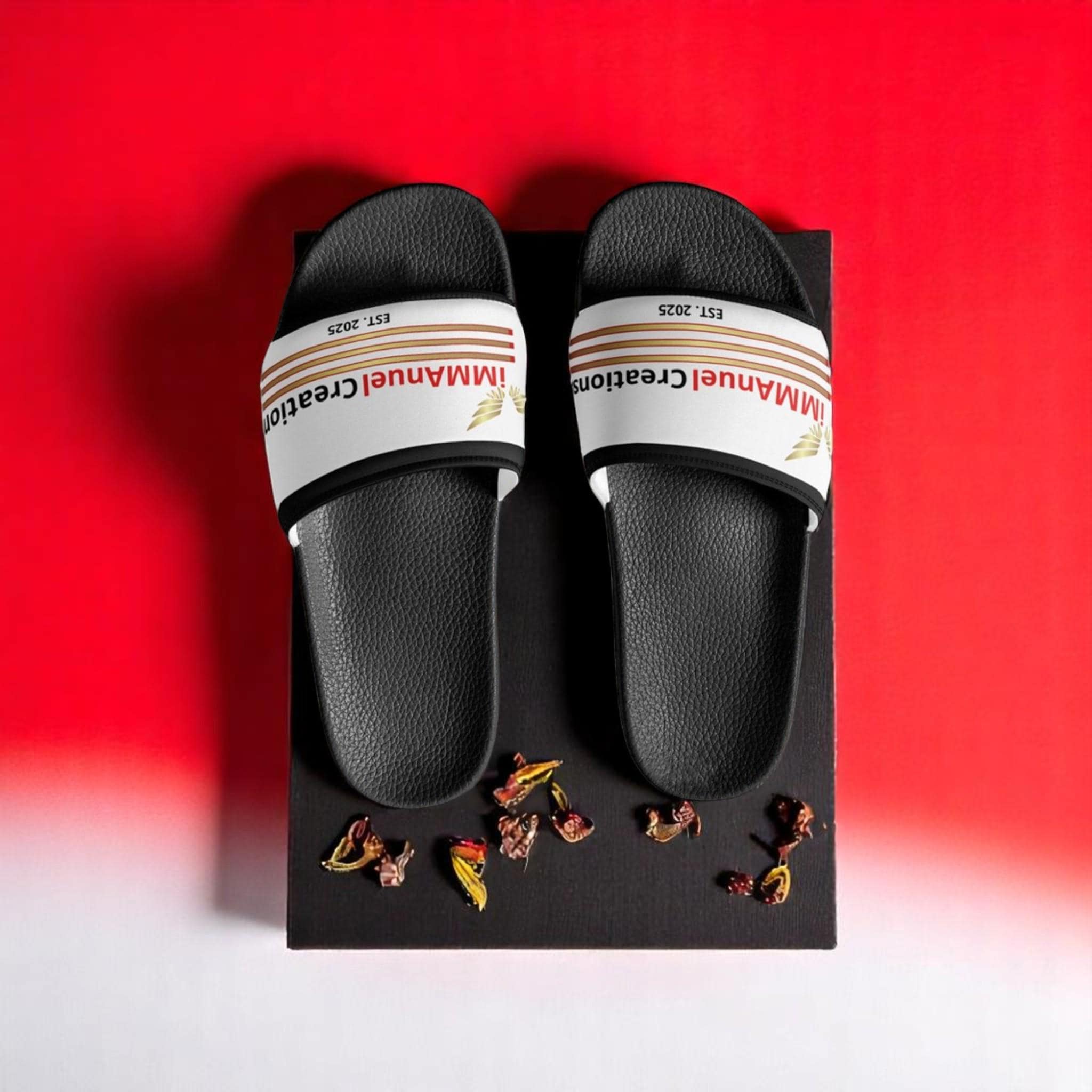 Men's Signature White Solid Slides by Immanuel Creations – Comfort ...