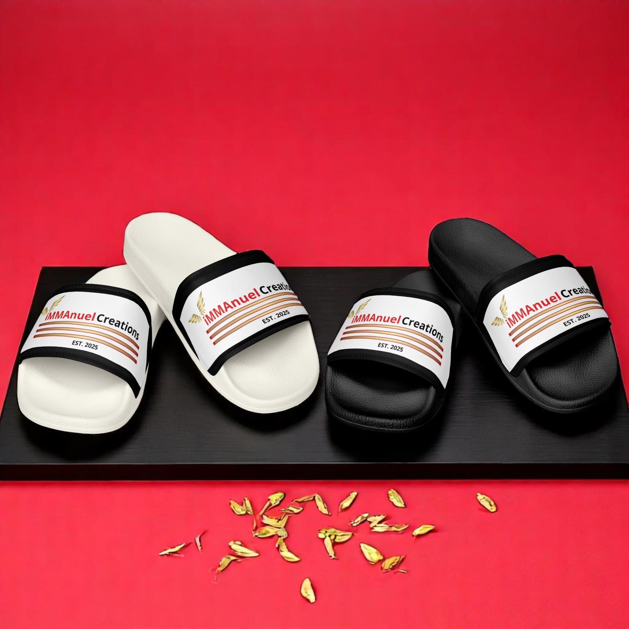 Men's Signature White Solid Slides by Immanuel Creations – Comfort ...