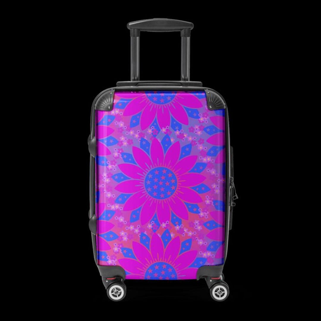 Tie-dye Neon Pink Hard Shell Suitcase – Designed by Immanuel Creations ...