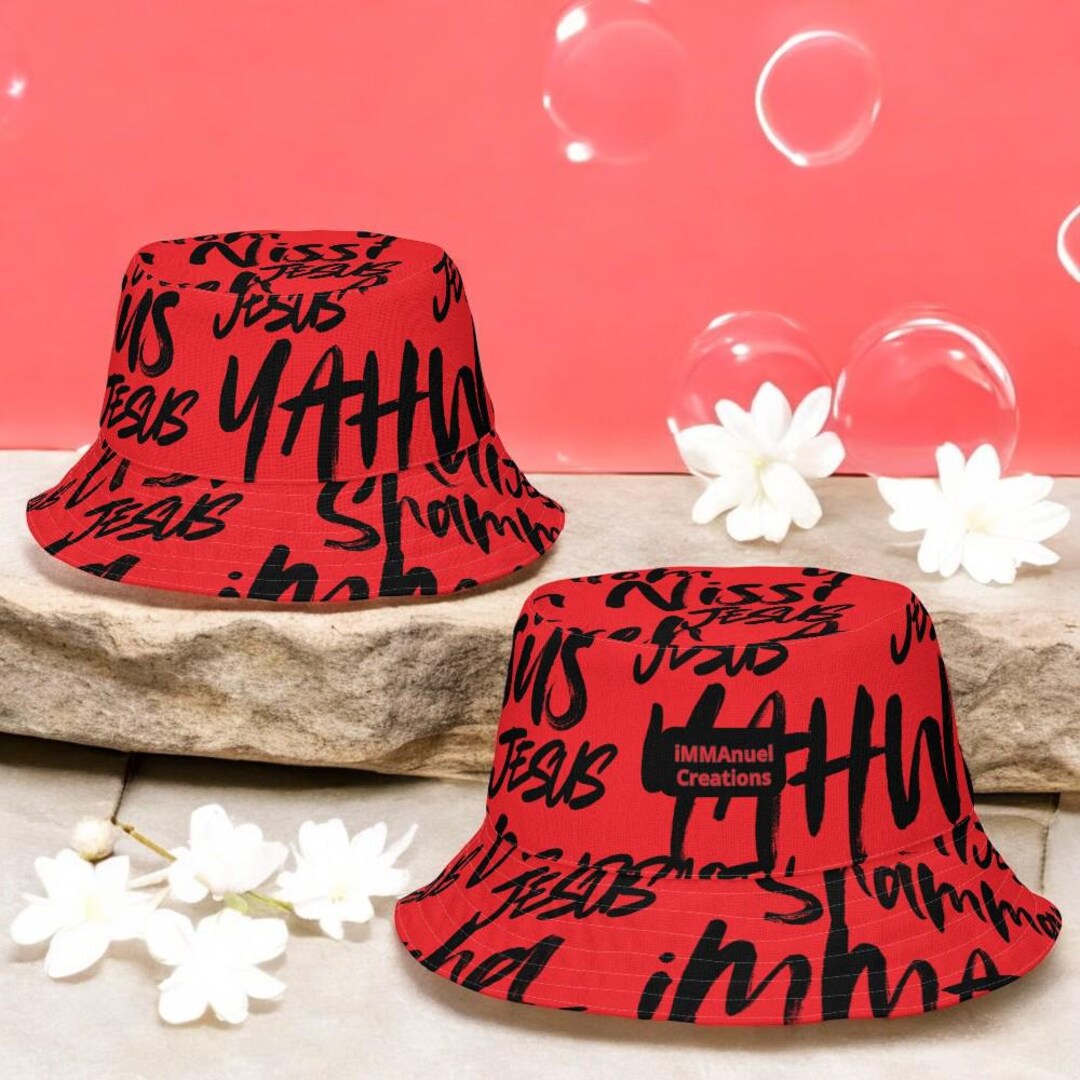 JESUS Names Reversible Bucket Hat: Red & Black, Handmade - Etsy Australia