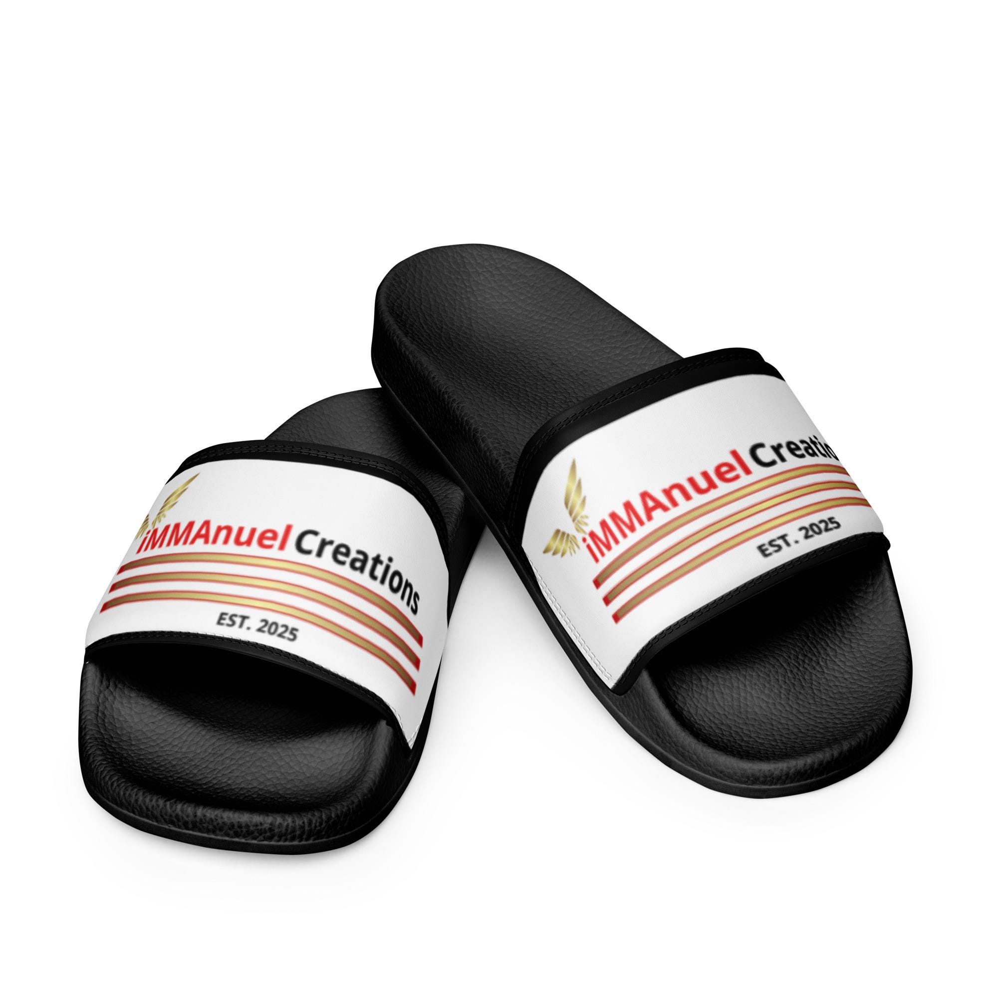 Men's Signature White Solid Slides by Immanuel Creations – Comfort ...