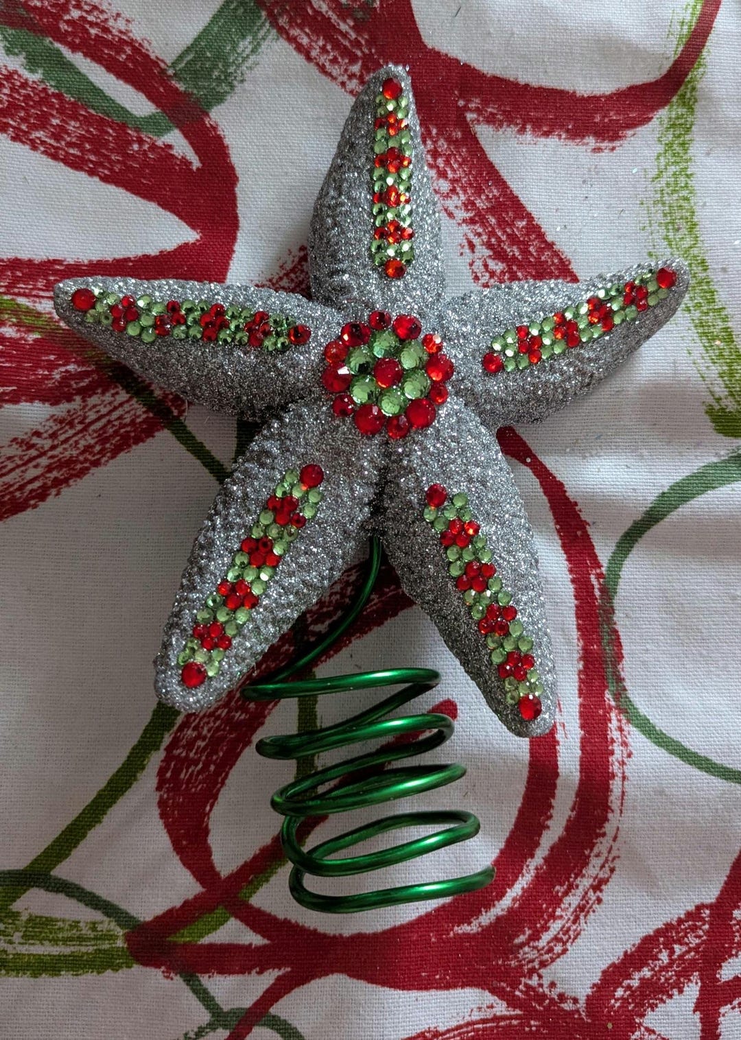 Natural Starfish Christmas Tree Topper With Rhinestones - Etsy