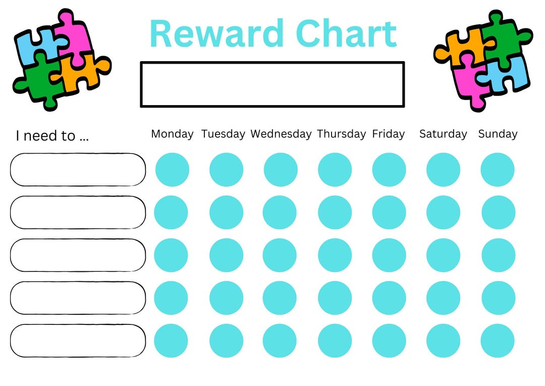Autism Reward Chart for Kids/ Editable Behaviour Chart/ Printable Star ...