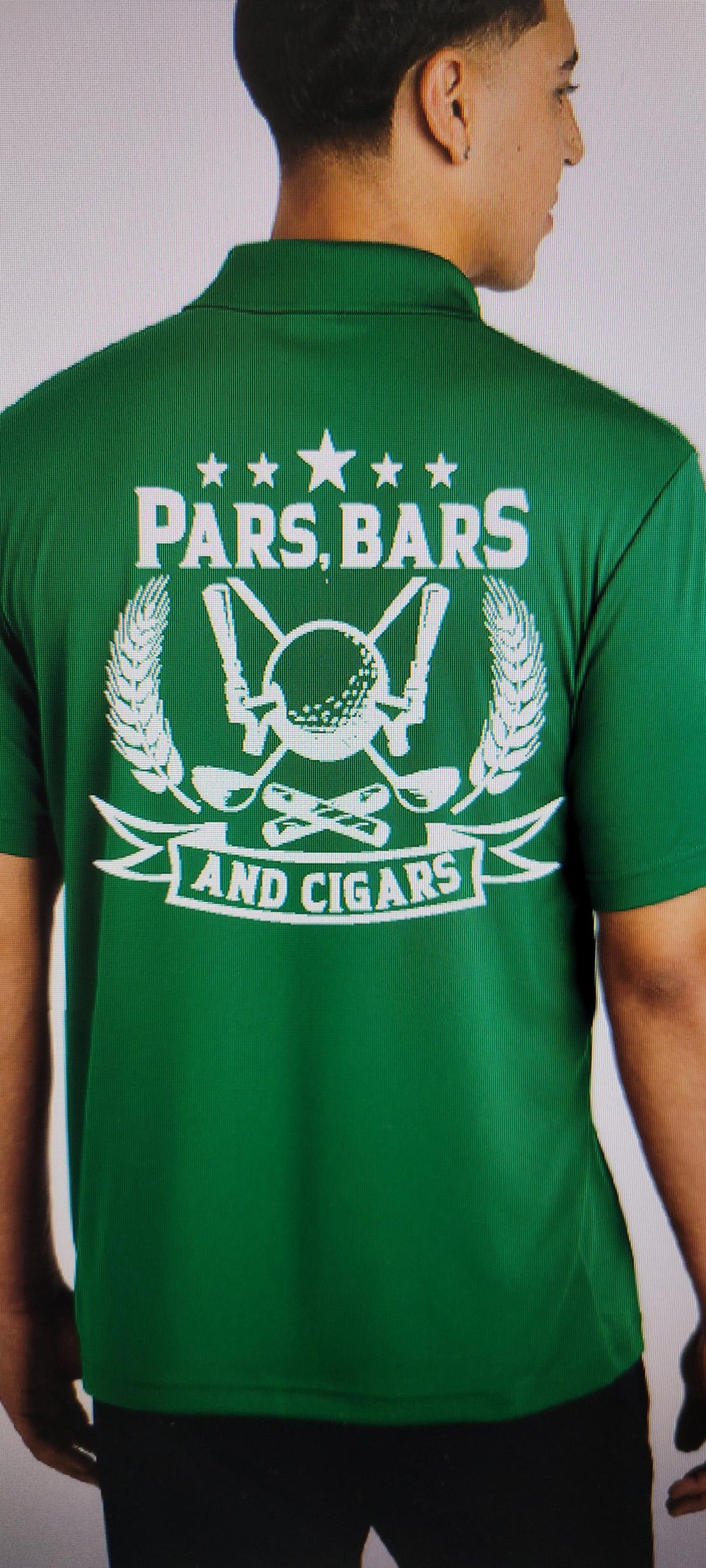 Pars, Bars, and Cigars Golf Polo With Custom Name - Etsy