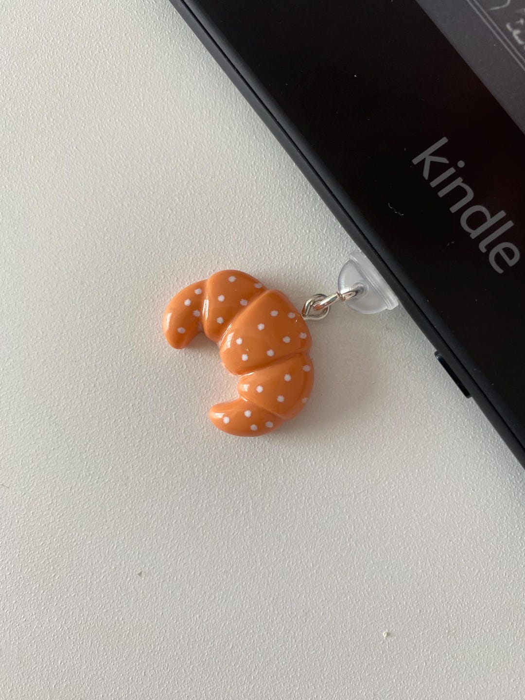 Croissant Kindle Dust Plug Charm – Cute Bookish Accessory, Pastry Lover ...