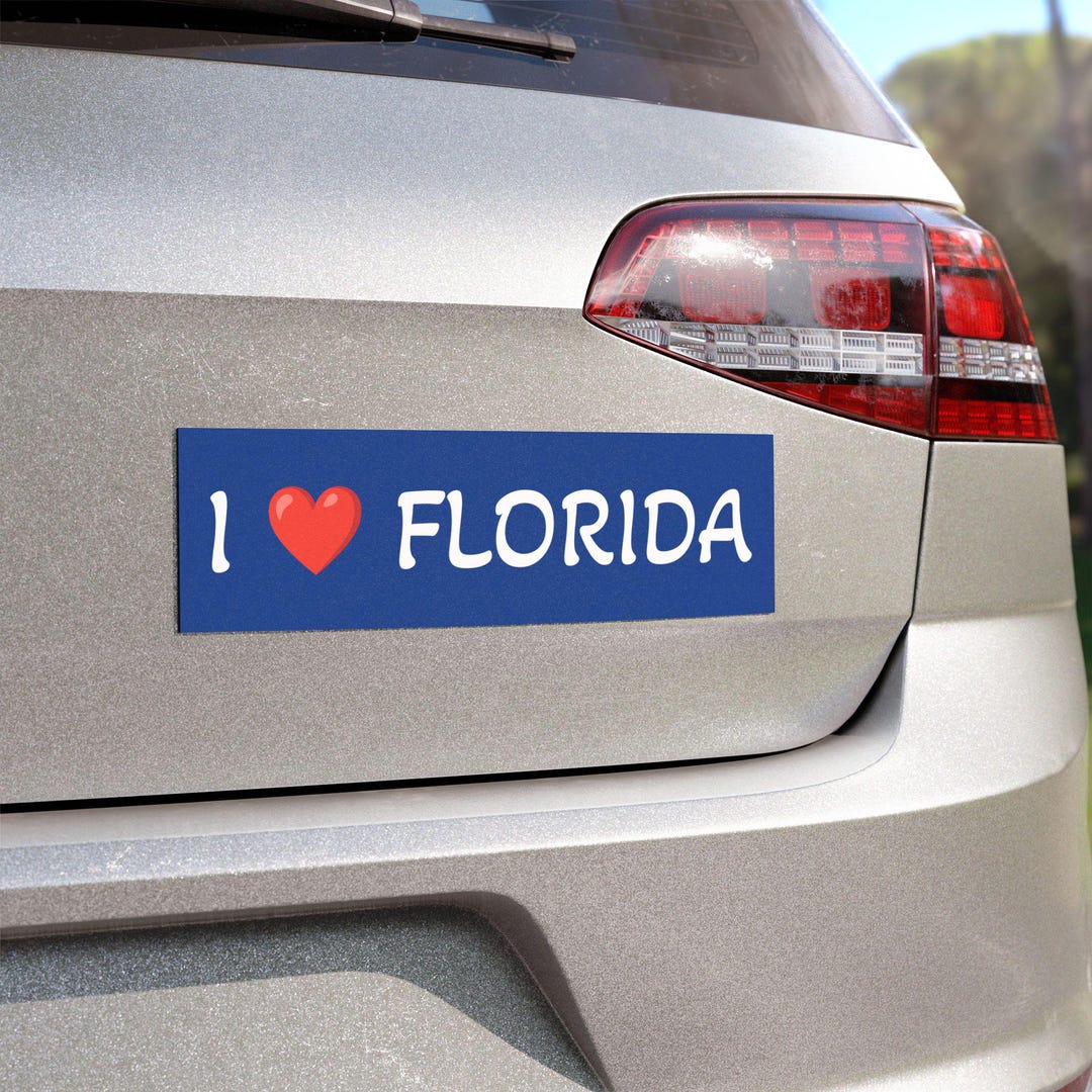Car Magnets I Love Florida, Car Decal, Vehicle Magnet, Tourism Souvenir ...