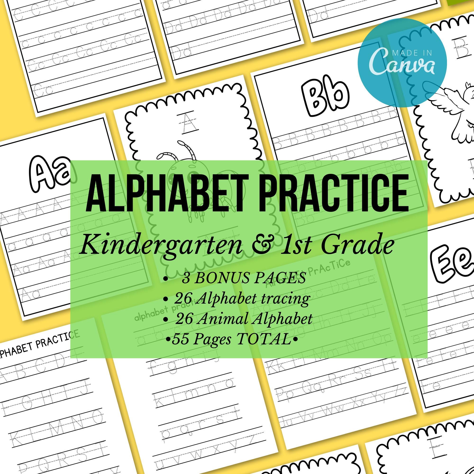 Alphabet Worksheets Printable Tracing Coloring Teacher Kids Letters ...