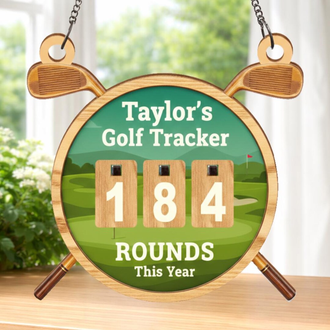 Custom Golf Round Tracker Sign Personalized Wooden Score Display Unique ...