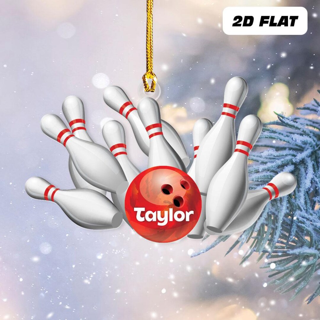 Personalized Bowling Strike Christmas Ornament Custom Name Bowling Team ...
