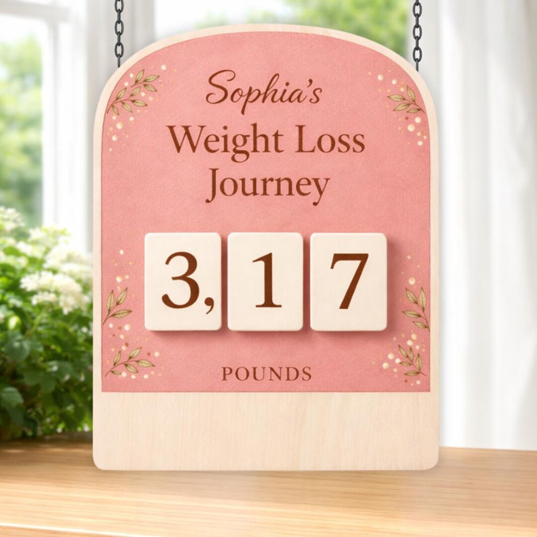 Customizable Weight Loss Tracker Sign Inspirational Health Journey ...