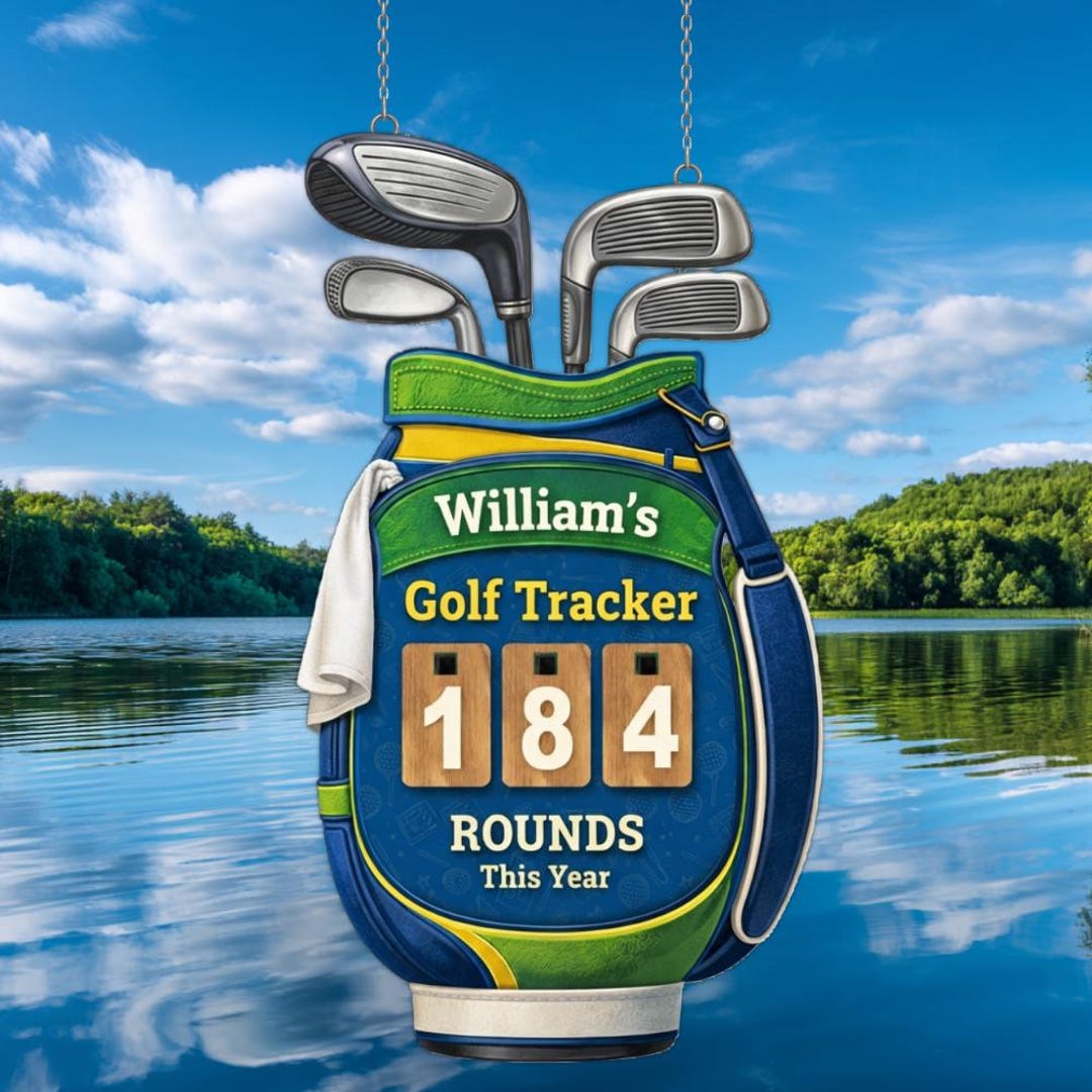 Personalized Golf Score Display Sign Wooden Golf Round Counter Custom ...