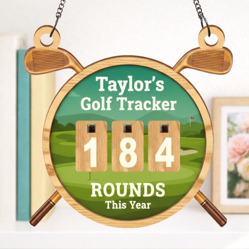 Custom Golf Round Tracker Sign Personalized Wooden Score Display Unique ...