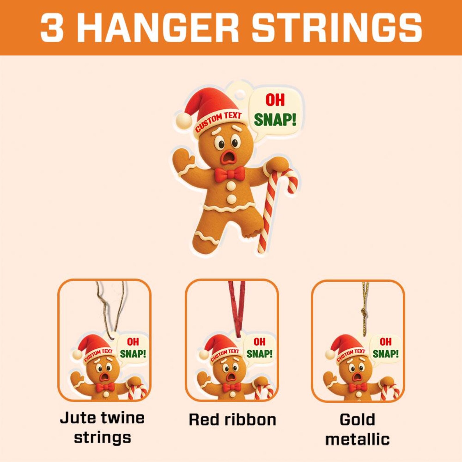 Personalized Gingerbread Man Christmas Ornament Flat Acrylic Custom ...