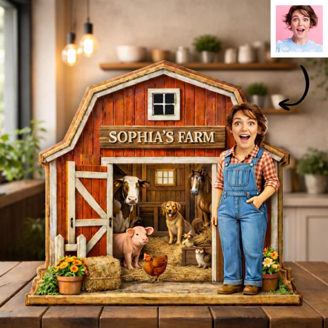 Custom Farmhouse Wooden Block Personalized Barn Sign Wood Plaque Farm ...