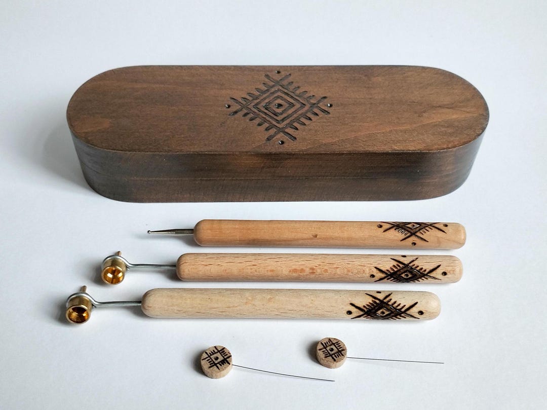 Pysanky Kit, Ukrainian Egg Decorating Kit, Kistky in a Brown Wooden Box ...