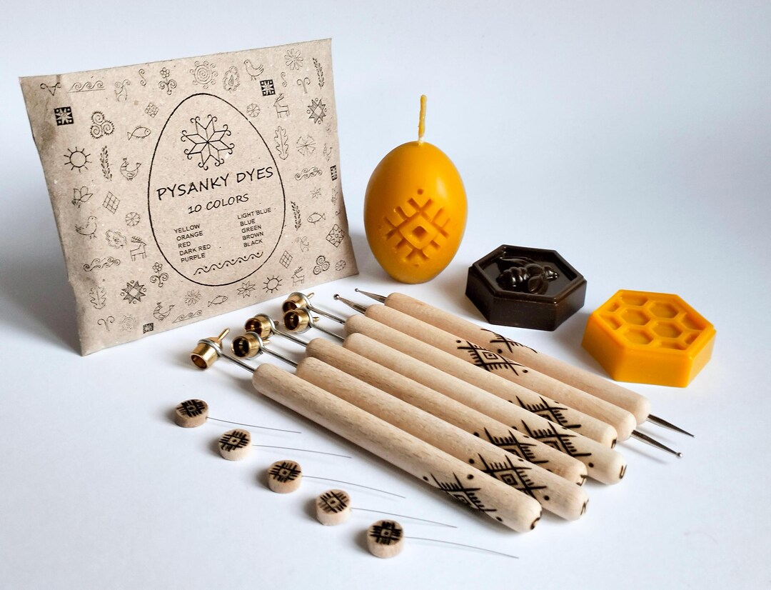 Pysanky Kit, Ukrainian Easter Egg Tools and Supplies, Kistky Set ...